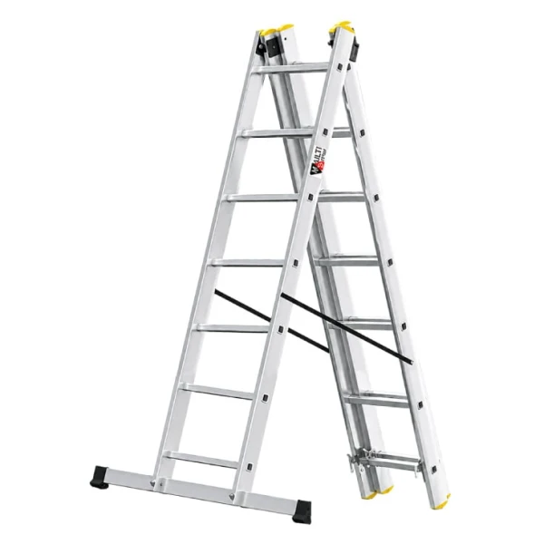 Aluminijumske trodelne merdevine 3x7 gazišta 150 kg ( CR4974 )