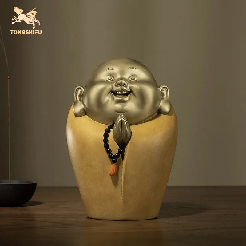 Tongshifu Statua Bude Zadovoljstvo donosi sreću, Zlatna boje