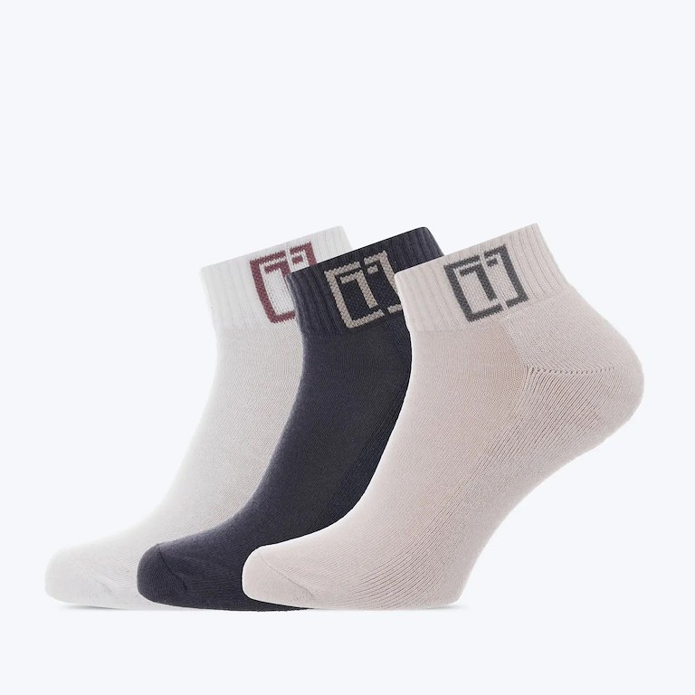 La Terra Čarape Quarter Neutral, 3 Komada, Šarene