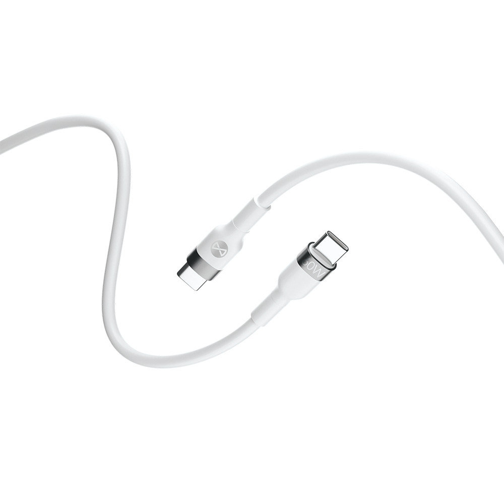 Forever Flexible kabal (USB-C-C) 2m 60W beli