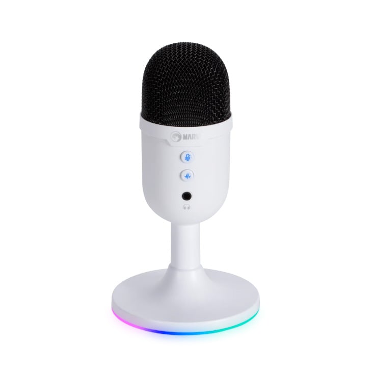 Mikrofon USB Marvo MIC-06 beli sa RGB osvetljenjem