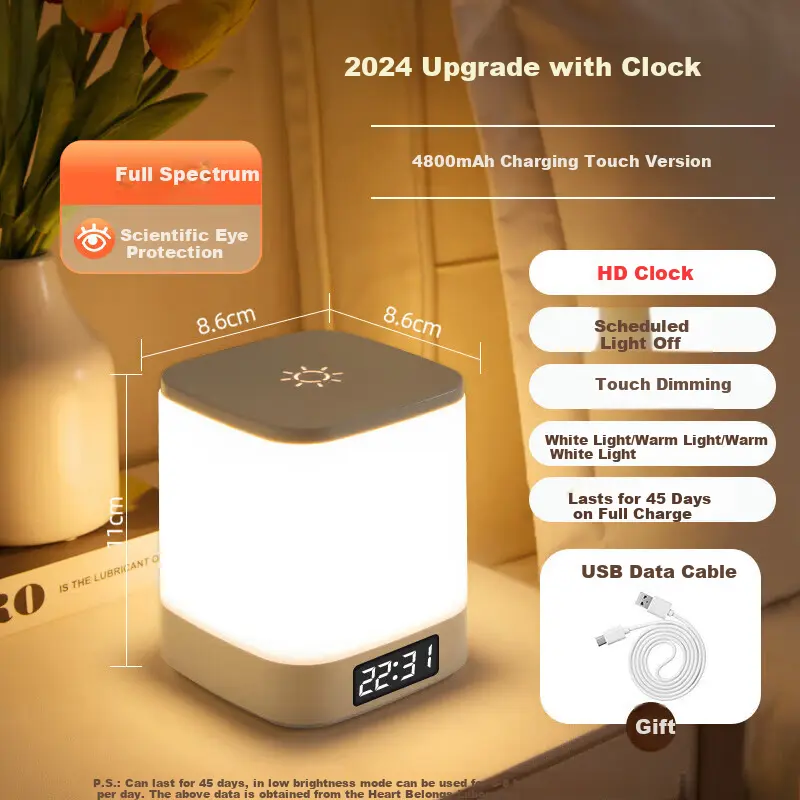 Heart Lock Noćna lampa, 4800mAh, Bela