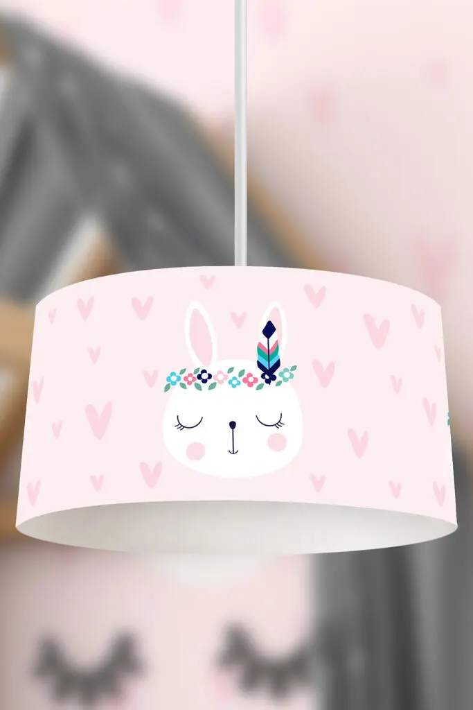 Bata i seka Dečija viseća lampa Zec, Roze