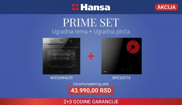 Ugradni set rerna BOES684620 + ploca BHC62516