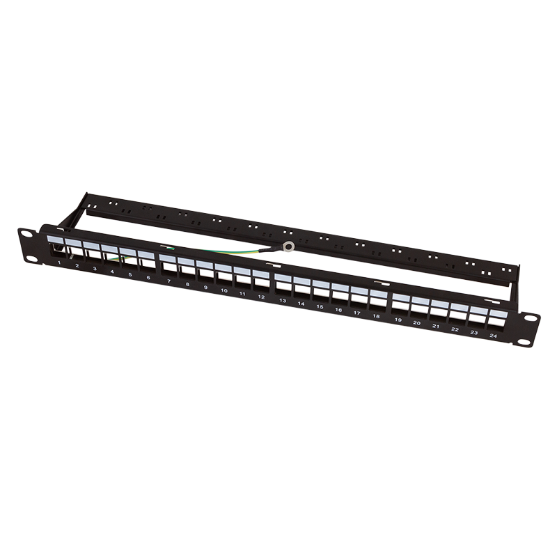 Logilink 19'' Patch Panel 1U, 24, prazan, sa nosačem kabla i uzemljenjem
