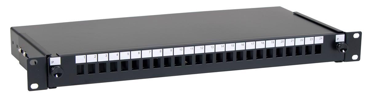 Safewell Patch panel 24 Simplex SC sa kasetom, bez modula, crni