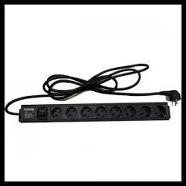Razvodni PDU panel 19"/1U 220V, 8 mesta, prenaponska zastita, 1.8m (PDU-8SP-1U)