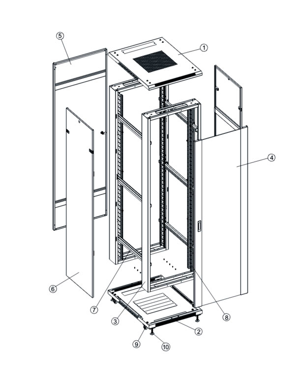 Safewell Rack orman 42U 600x1000