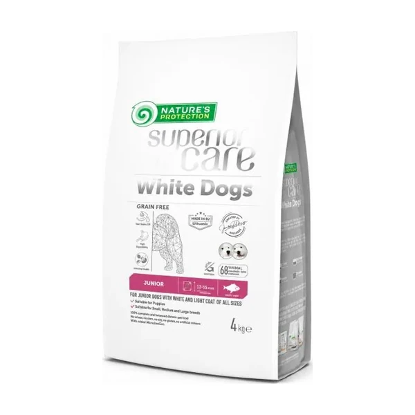 Nature’s Protection Superior Care granule za juniore bele dlake, bela riba, bez žitarica