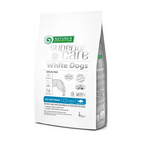 Nature’s Protection Superior Care granule za odrasle pse bele dlake, bela riba, bez žitarica