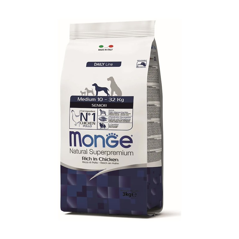 Monge Natural Superpremium granule za starije pse srednjih rasa, piletina