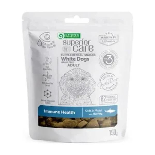 Nature’s Protection Superior Care funkcionalne poslastice za pse bele dlake — imunitet, haringa, bez žitarica