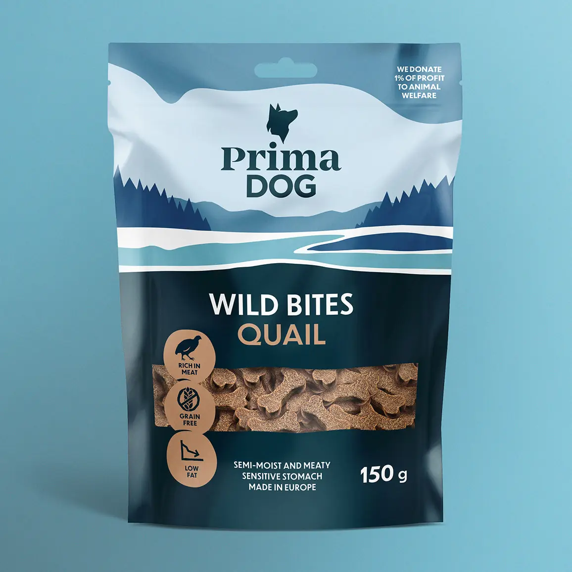 PrimaDog Wild Bites mekane poslastice za pse, prepelica i glog — nagrada