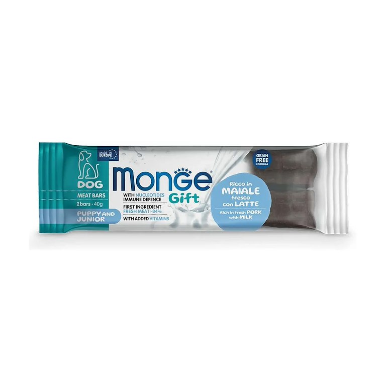 Monge Gift mesne štanglice za štence, svinjetina i mleko