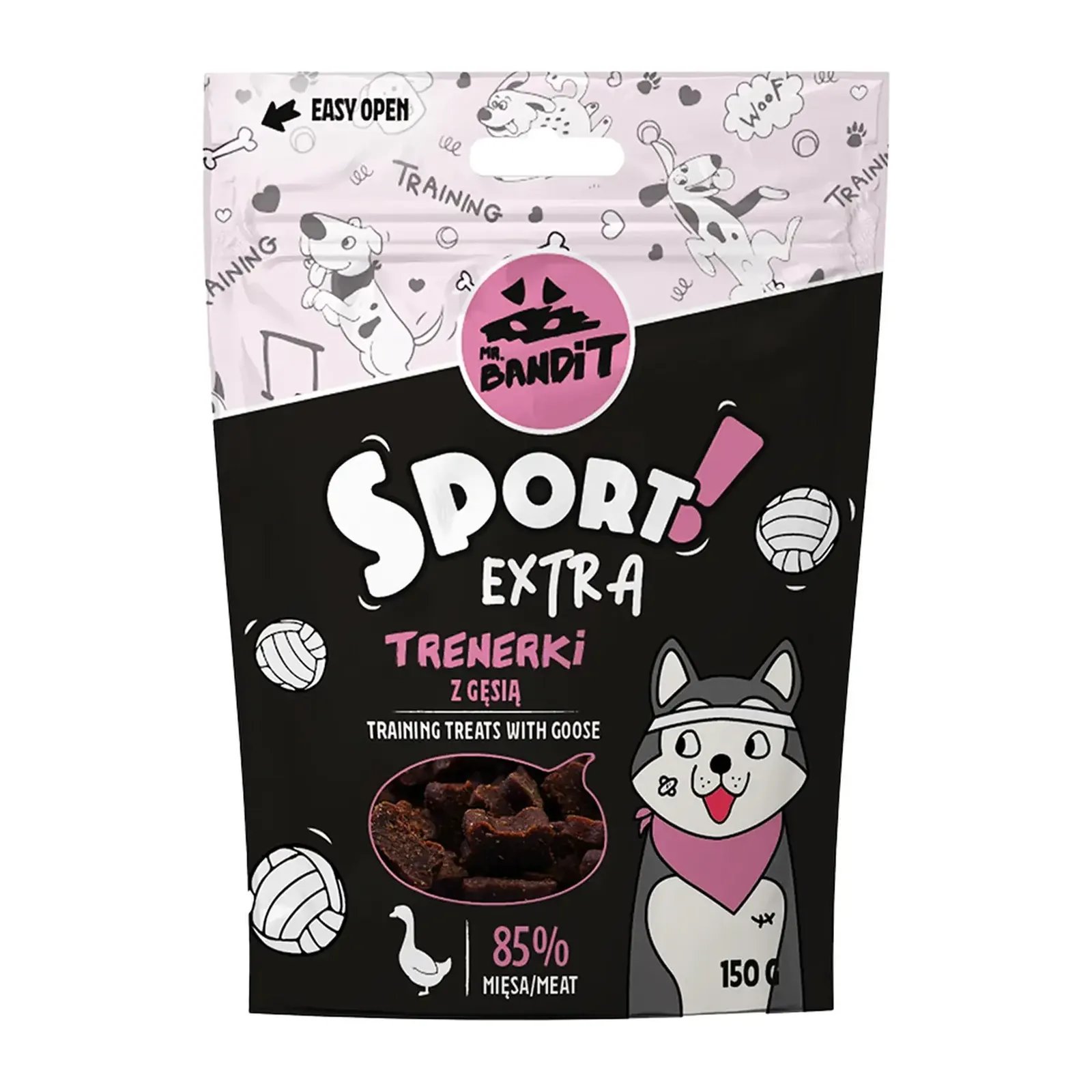 Mr. Bandit Sport Extra sušena poslastica za pse, guščje meso — trening, 150 g