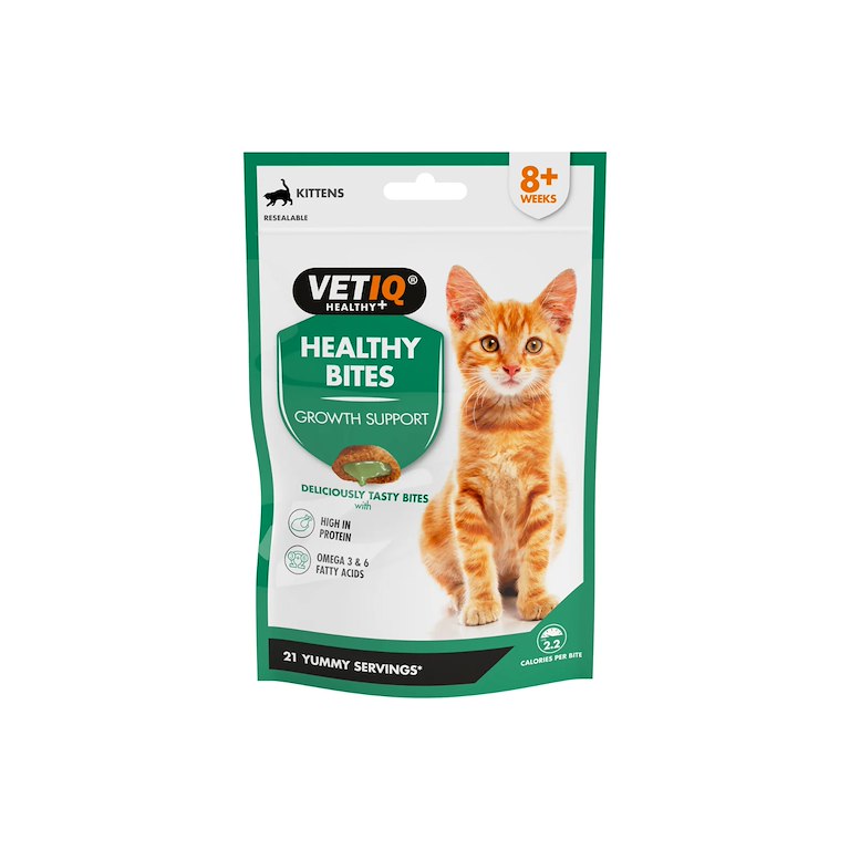 VetIQ punjene poslastice za mačiće, čia i lucerka — rast i razvoj