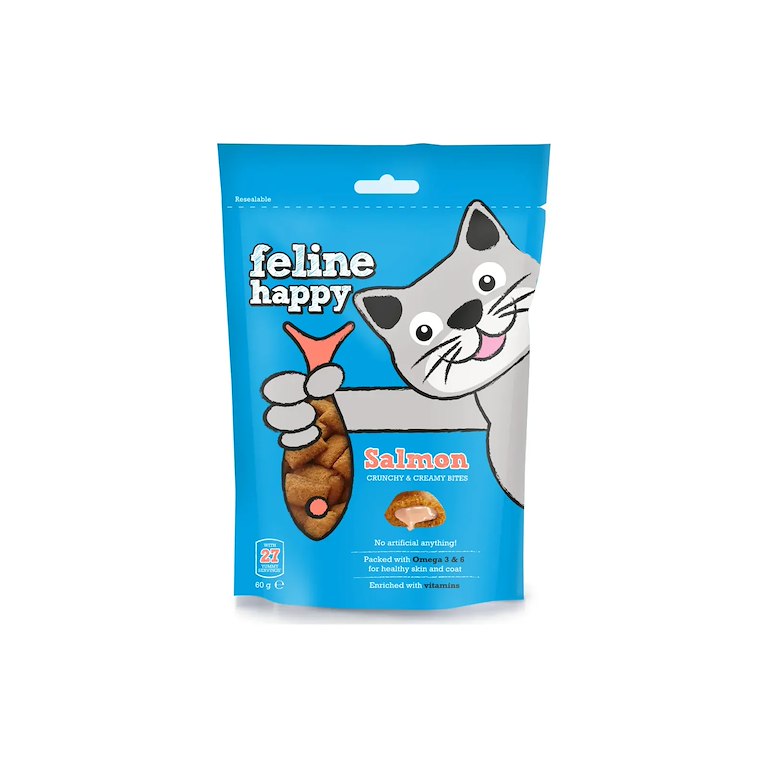 VetIQ Feline Happy punjene poslastice za mačke, losos — svakodnevna nagrada
