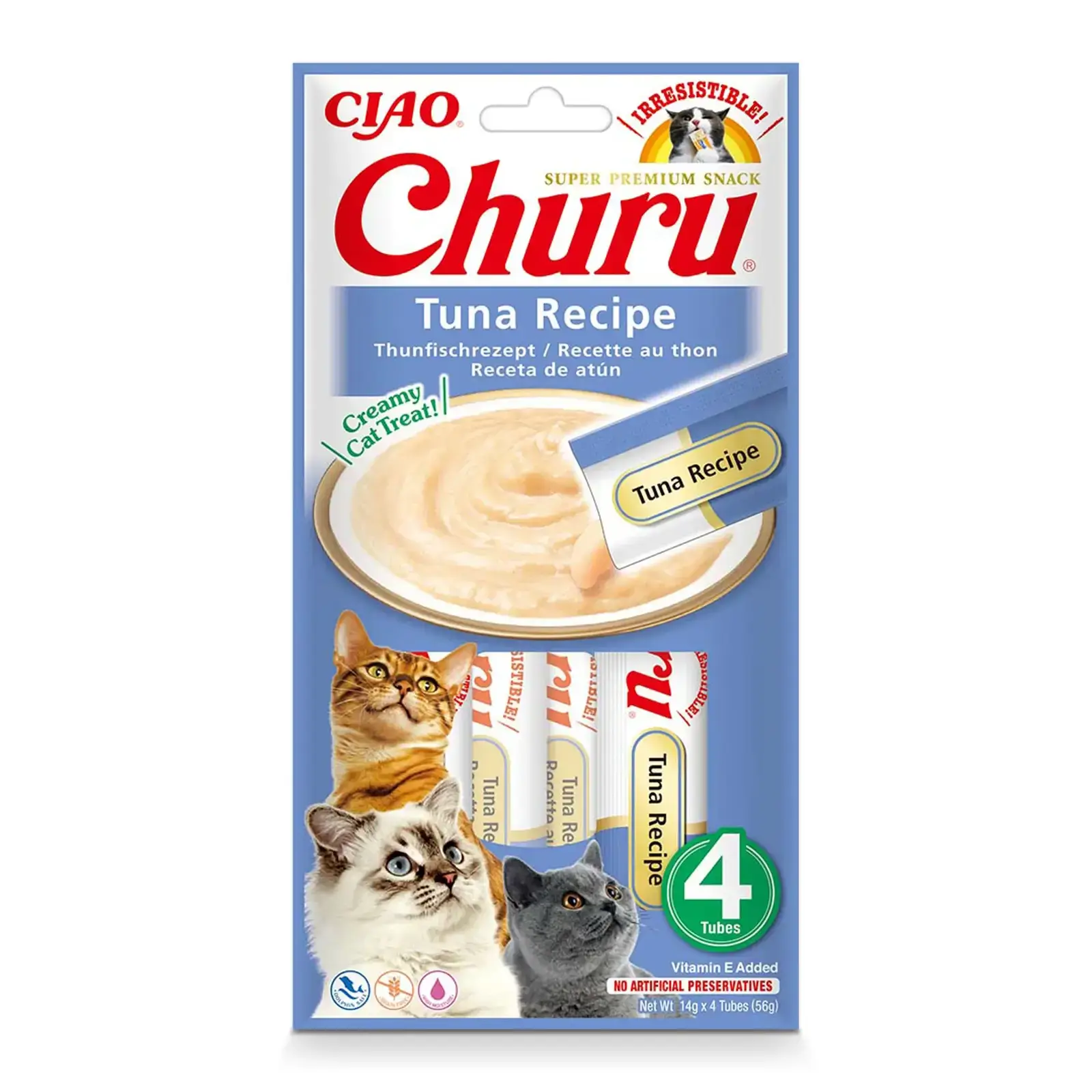 INABA Churu kremasta poslastica za mačke, tuna — za nagrađivanje