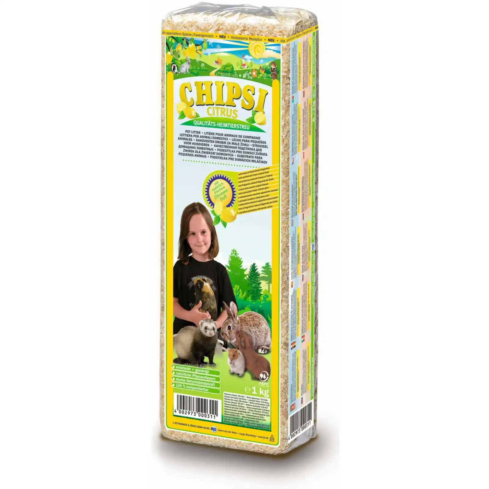 Chipsi Citrus drvena prostirka za glodare, miris citrusa