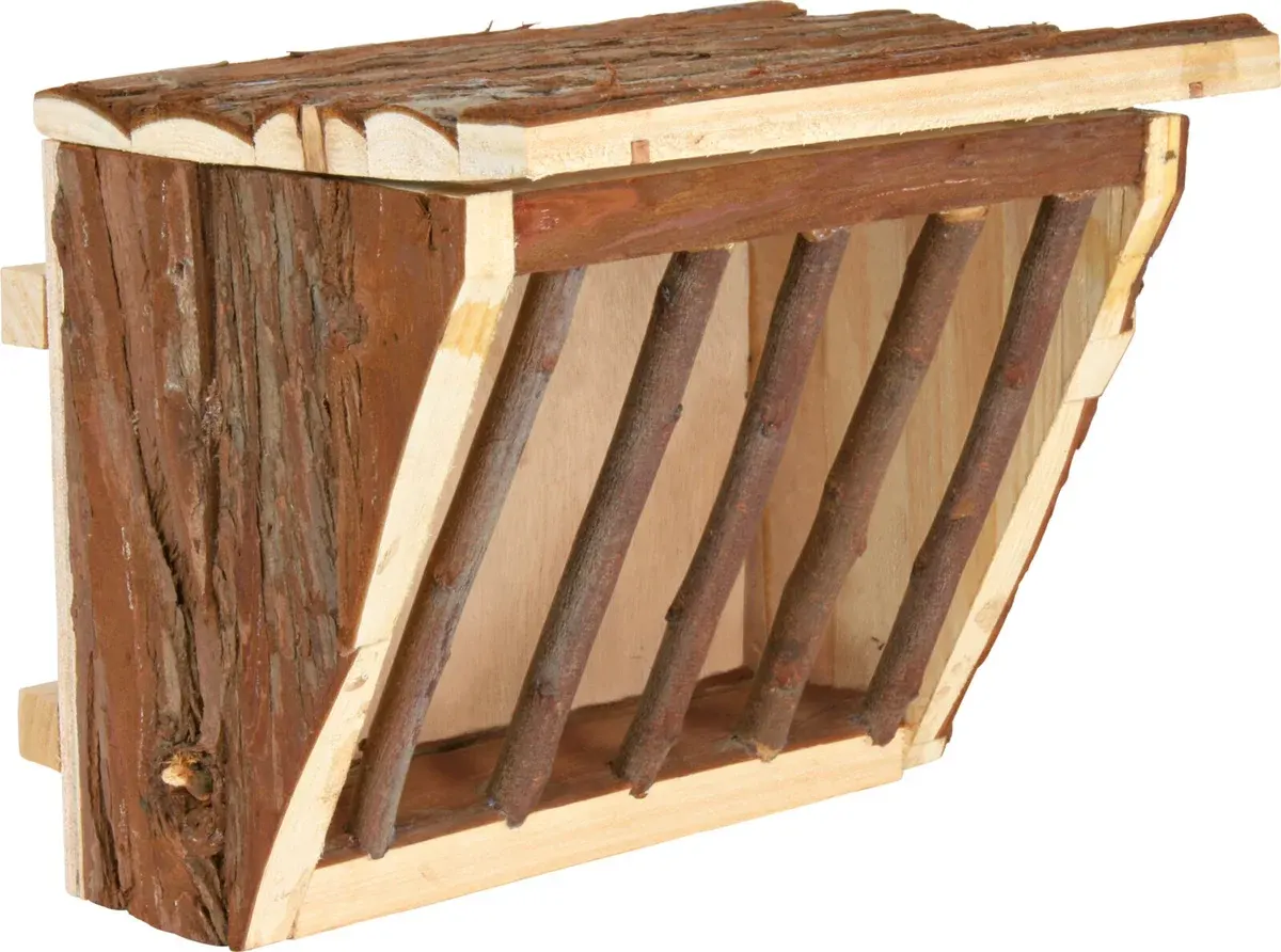 Trixie viseće drvene jasle za seno od kore, 20 × 15 × 17 cm