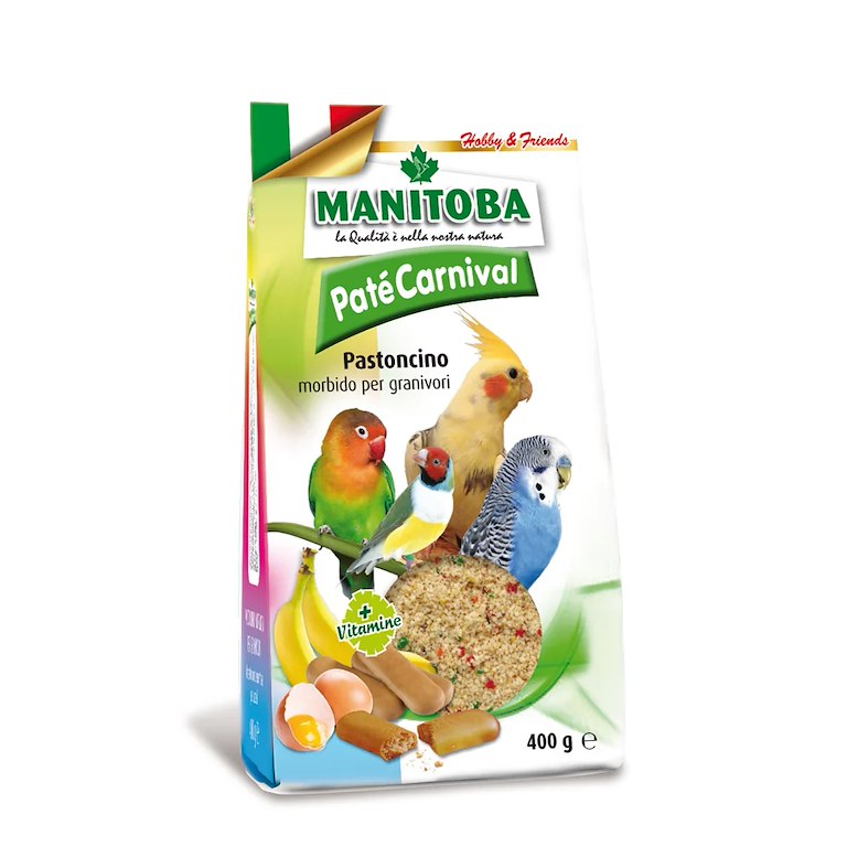 Manitoba Patee Carnival jaja hrana sa keksom za egzote i agapornise — odgoj mladih