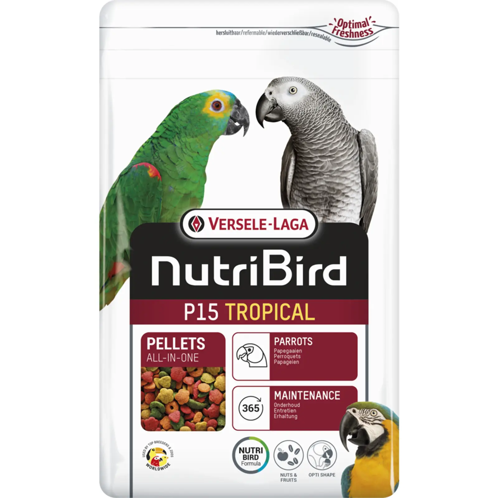 Versele-Laga NutriBird P15 tropic peletirana hrana za papagaje — kompletna dnevna ishrana