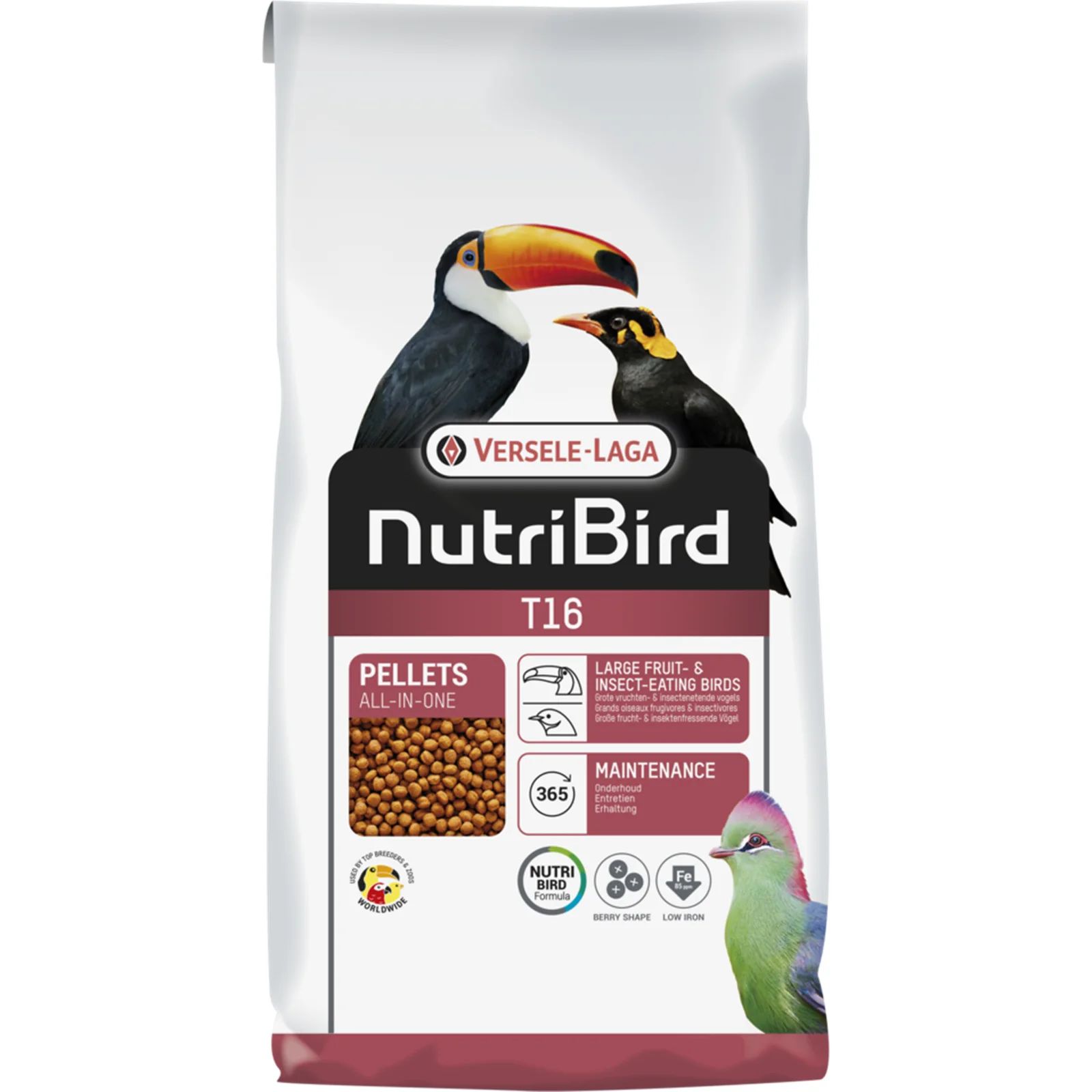 Versele-Laga NutriBird T16 peletirana hrana za voćojede i insektojede ptice — kompletna dnevna ishrana