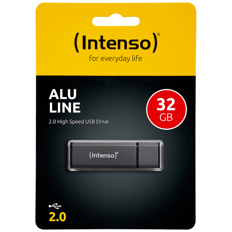 (Intenso) USB Flash drive 32GB Hi-Speed USB 2.0, ALU Line - USB2.0-32GB/Alu-a