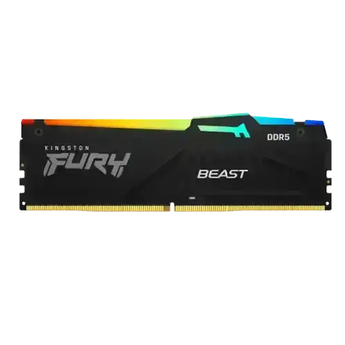 DDR5 8GB 5200MT/s [FURY BEAST RGB], Non-ECC UDIMM, CL40 1.25V, 288-Pin 1Rx16, Black, w/RGB Heatsink, XMP