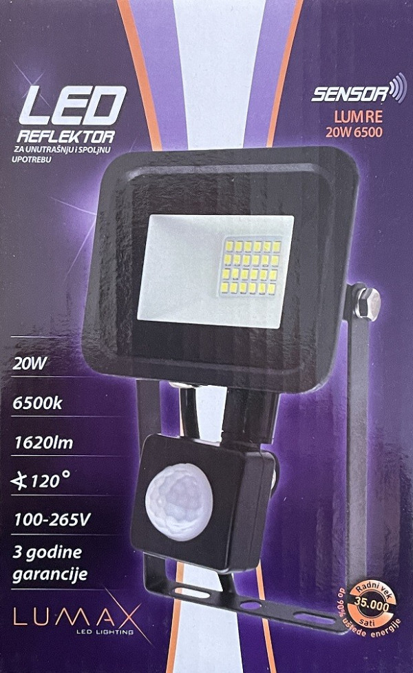 Led reflektor LUMRE-20W 6500 SENZOR
