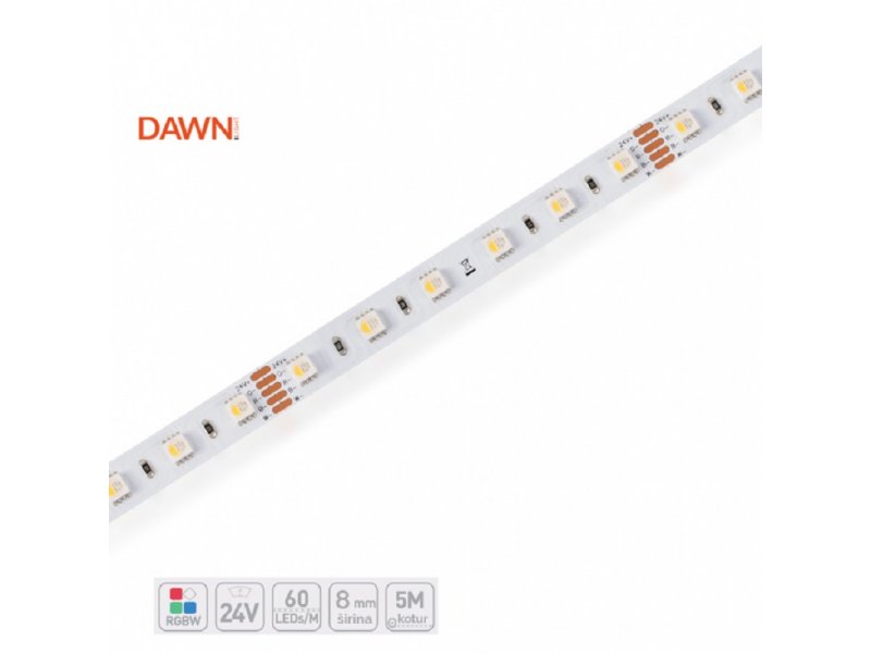 DAWN Led traka 24V 19.2W/M RGB+6500K IP20 (HL 5050-60-RGBW, 5M,10078 12MM)