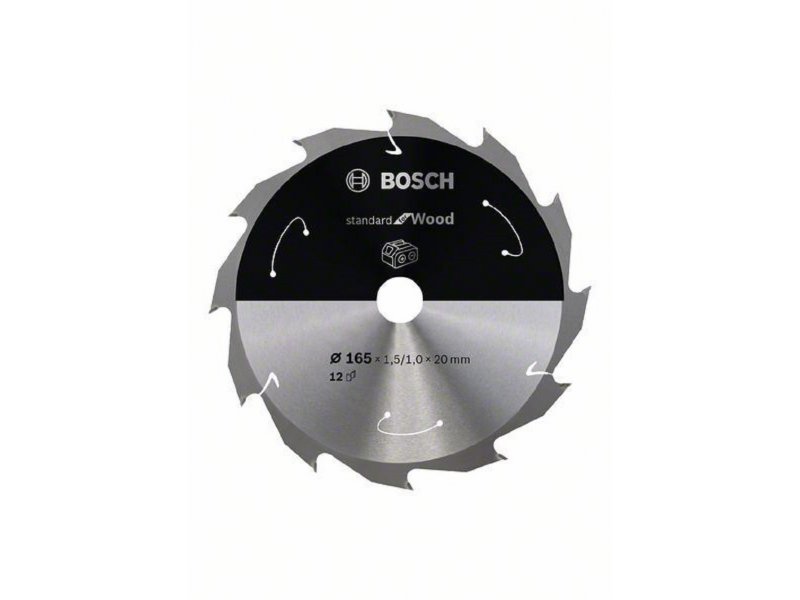 BOSCH List kružne testere za akumulatorske testere 165x20;16x1.5;1.0x12T