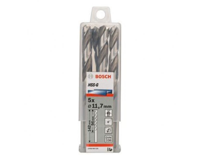 BOSCH Burgija za metal HSS-G, DIN 338 11,7 x 94 x 142 mm pakovanje od 5 komada
