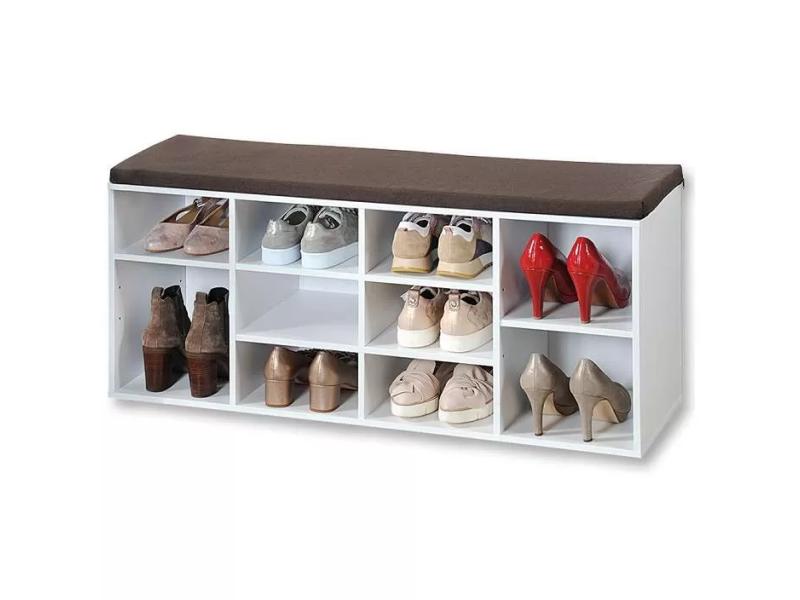 KESPER KSP15910 DRVENI CIPELARNIK BELI SA JASTUKOM ZA SEDENJE 103,5X48X29,5CM