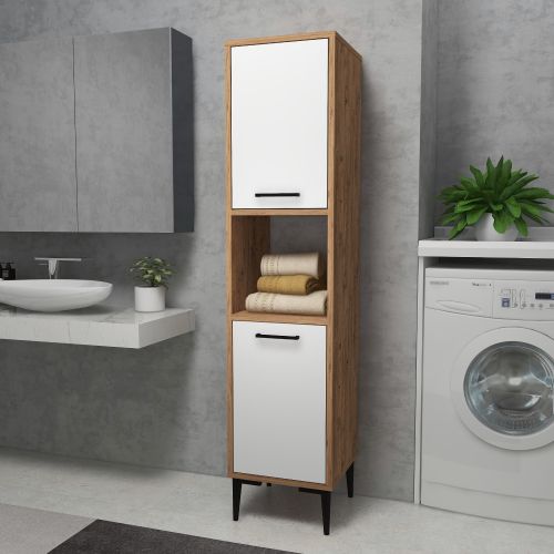 Hanah Home višenamenski ormarić Daminol, 35 cm, atlantski bor / beli