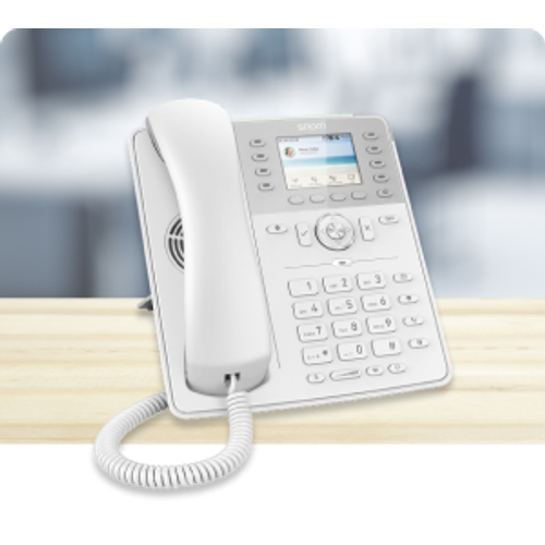 Snom D735 IP telefon sa kolor ekranom 2,7 inča, 12 SIP naloga, Gigabit, USB, beli