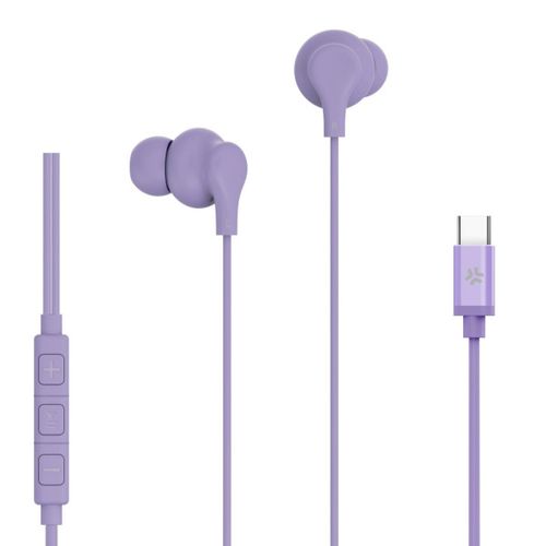 Celly UP1600TYPEC žičane bubice sa USB-C konektorom i mikrofonom, ljubičaste
