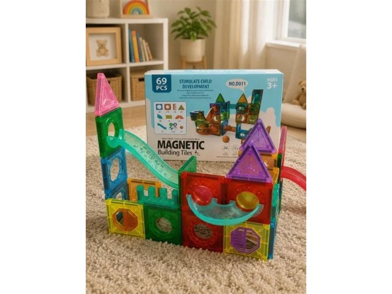 CLASSIC WORLD Magnetni konstruktor set Rainbow Ball run 69 delova A1571502B Magnetne kocke