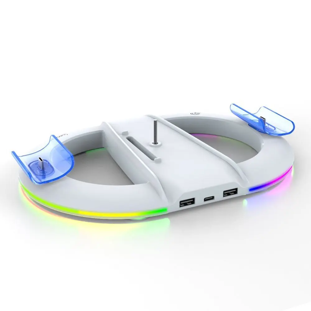 Ipega Stalak za PS5 Slim/Pro PG-P5S045H, Vertikalni, Multifunkcionalni, RGB, Beli