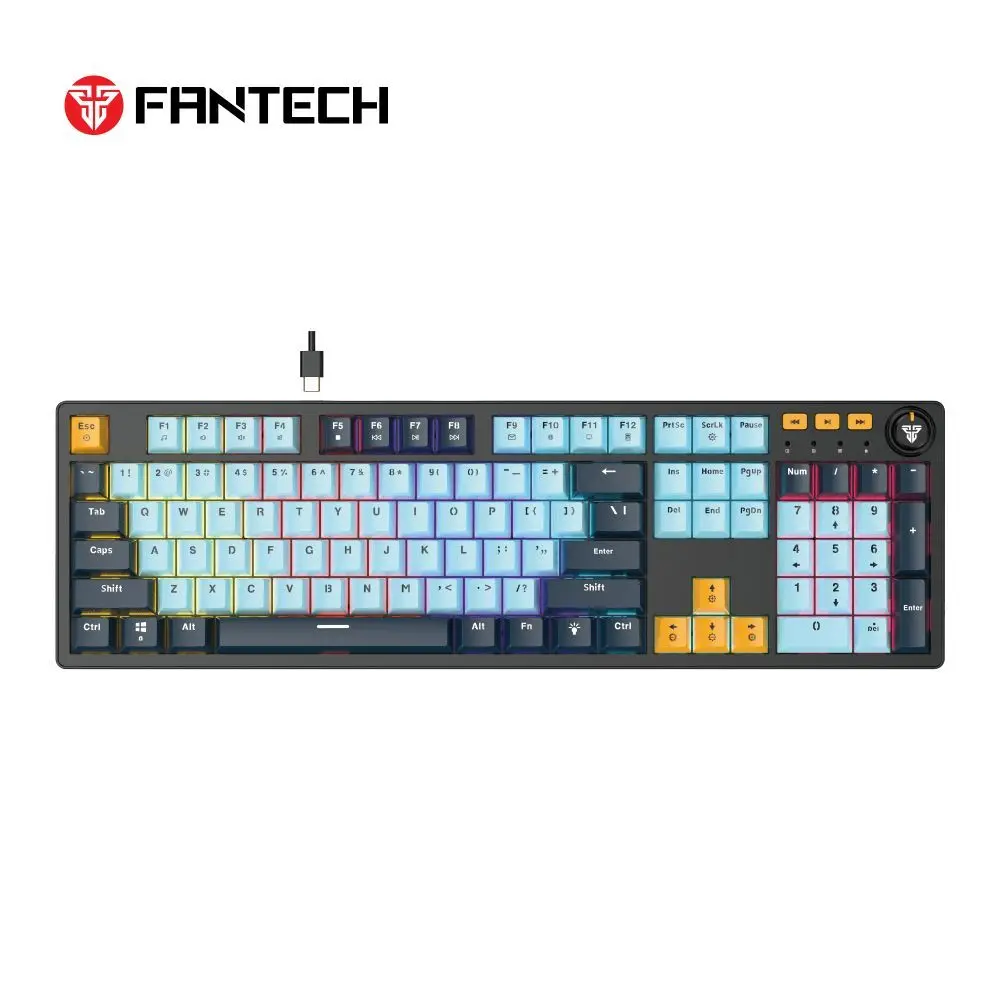 Fantech Gaming tastatura MK922 Atom HE68 Pro Topo, Žična, Magnetna, Bela (Emerald switch)