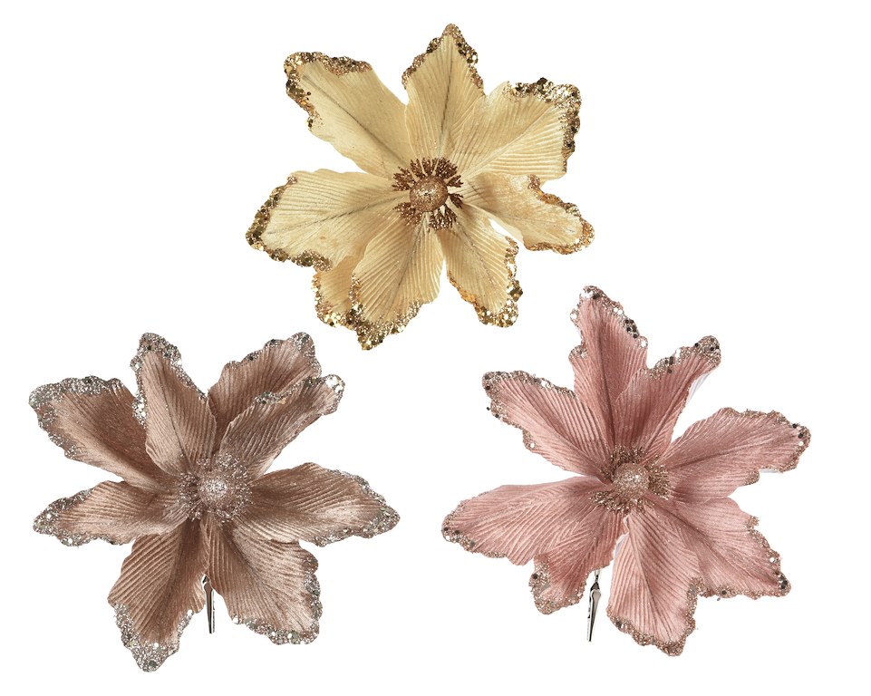 NG dekoracija - FLOWER GLITTER 23cm 733017 - KMG