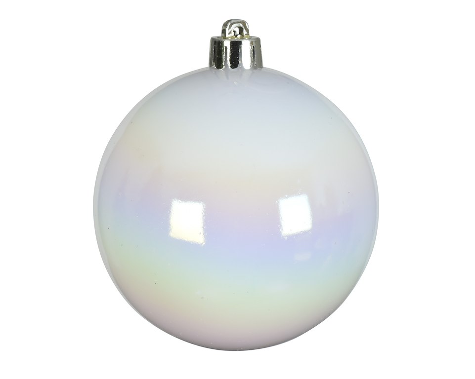 NG dekoracija - HANGING BAUBLE SET MIX 4pcs 10cm 022169 - White - KMG