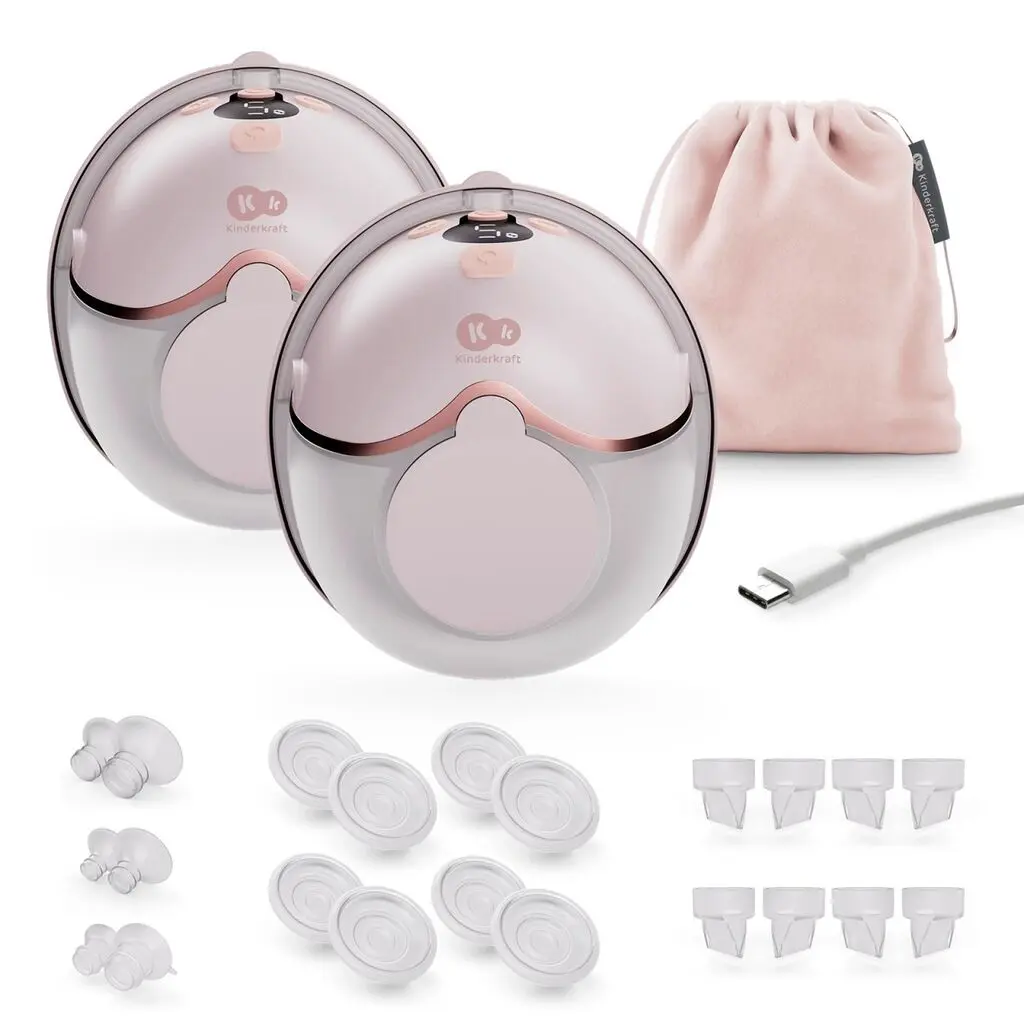 Kinderkraft Električna pumpa za grudi Mamaflou, Belo-roze