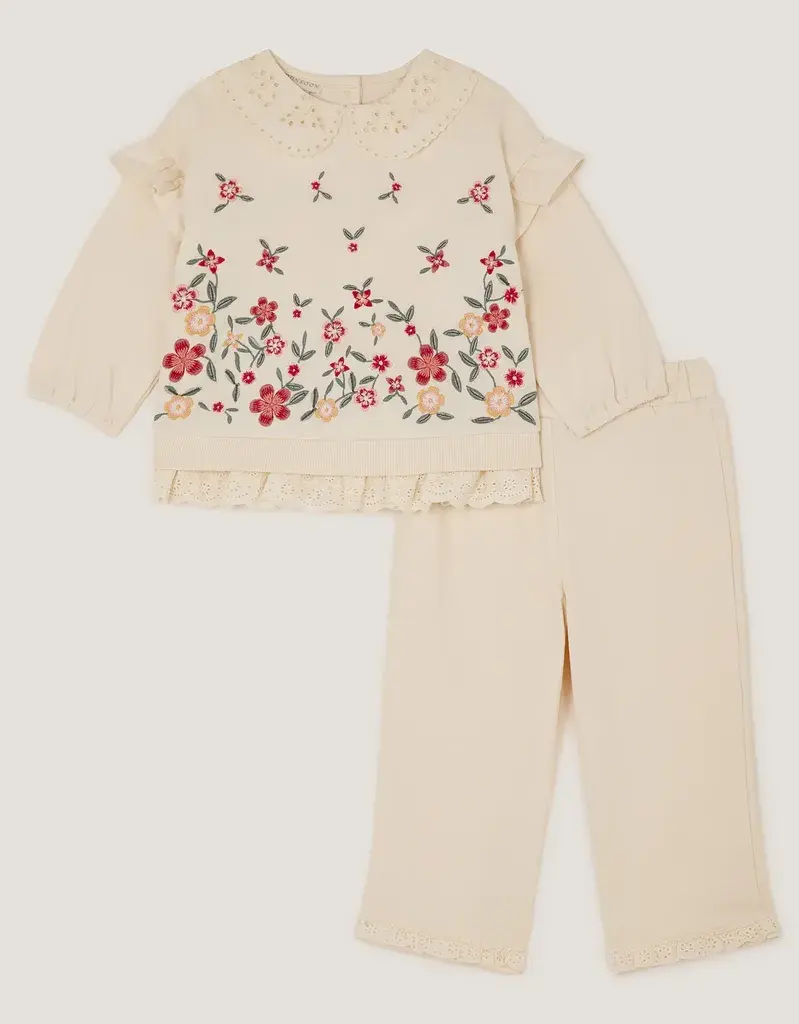 Monsoon Children Dečiji komplet dukserica i pantalone, Krem