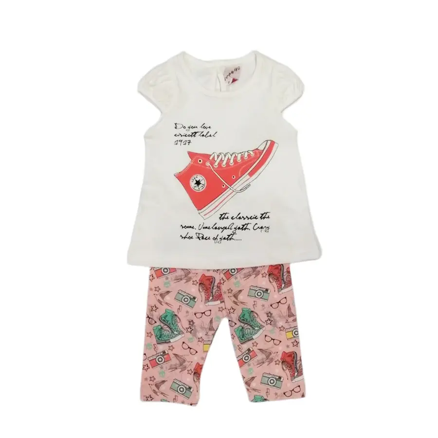 Komplet za bebe 3555, Belo-roze
