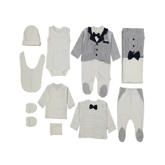 Set za bebe 243845, 10 delova, Sivo-beli