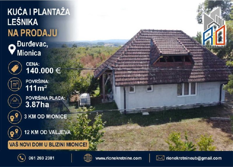 NA PRODAJU! Useljiva kuća u Djurdjevcu kod Mionice