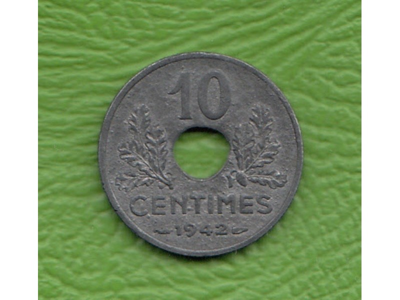 FRANCUSKA.10.CENTIMES.1942.