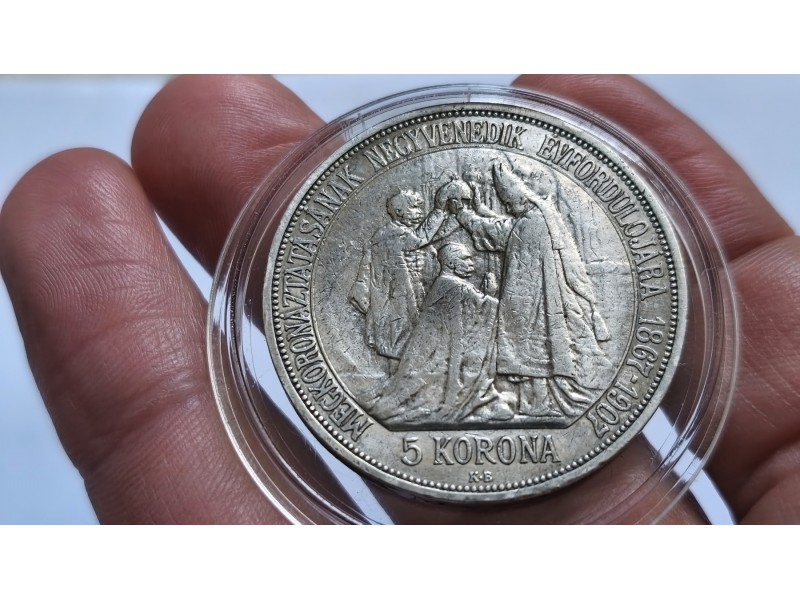 Mađarska 5 kruna 1907 - krunisanje