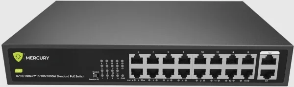 Mercury H1016PL PoE switch 16 PoE portova 10/100 Mbps 250W rack